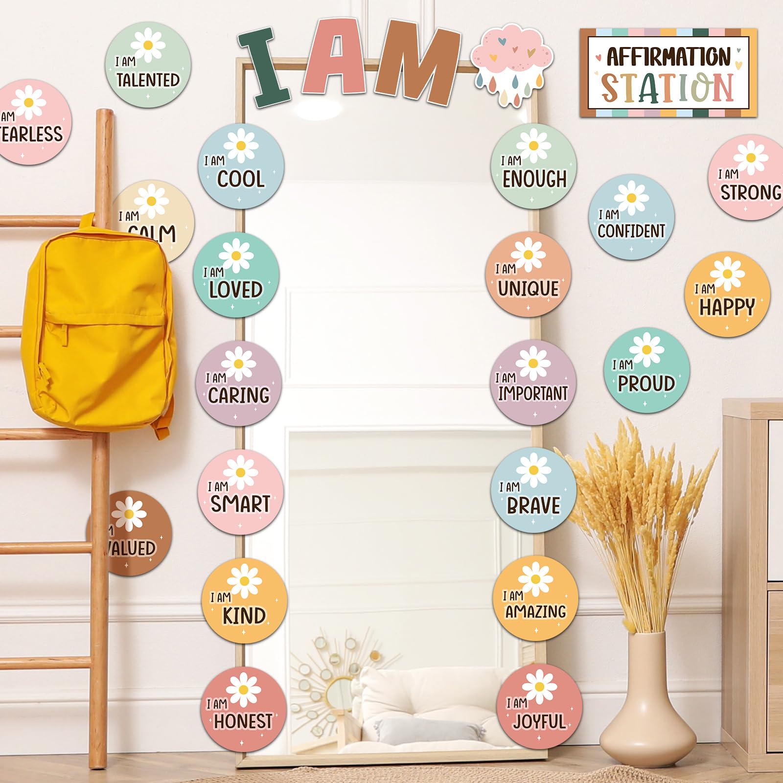 Positive Affirmation Cards For Classroom Boho Affirmation Station ...