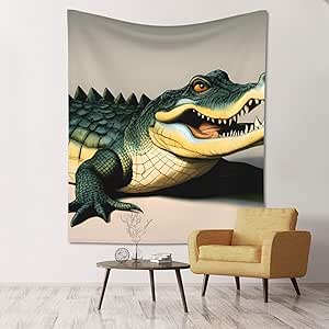 Amazon.com: YYHWHJDE big mouth crocodile pattern durable tapestry ...