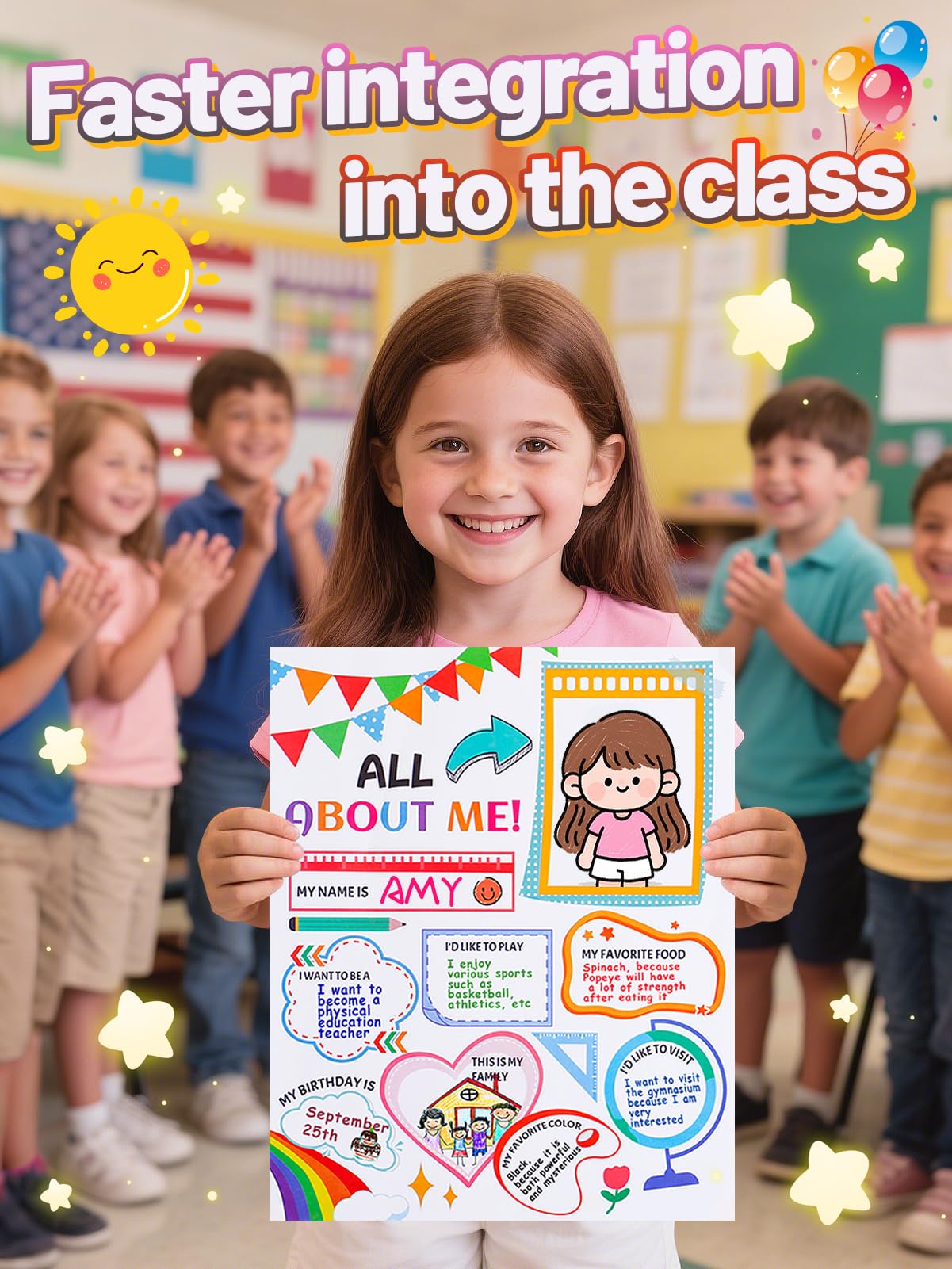 Snapklik.com : 24pcs Large All About Me Posters - Colorful Flag ...