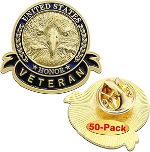 Amazon.com: MIDLE 50 Pack US Veteran Day Pins– Patriotic American Flag ...