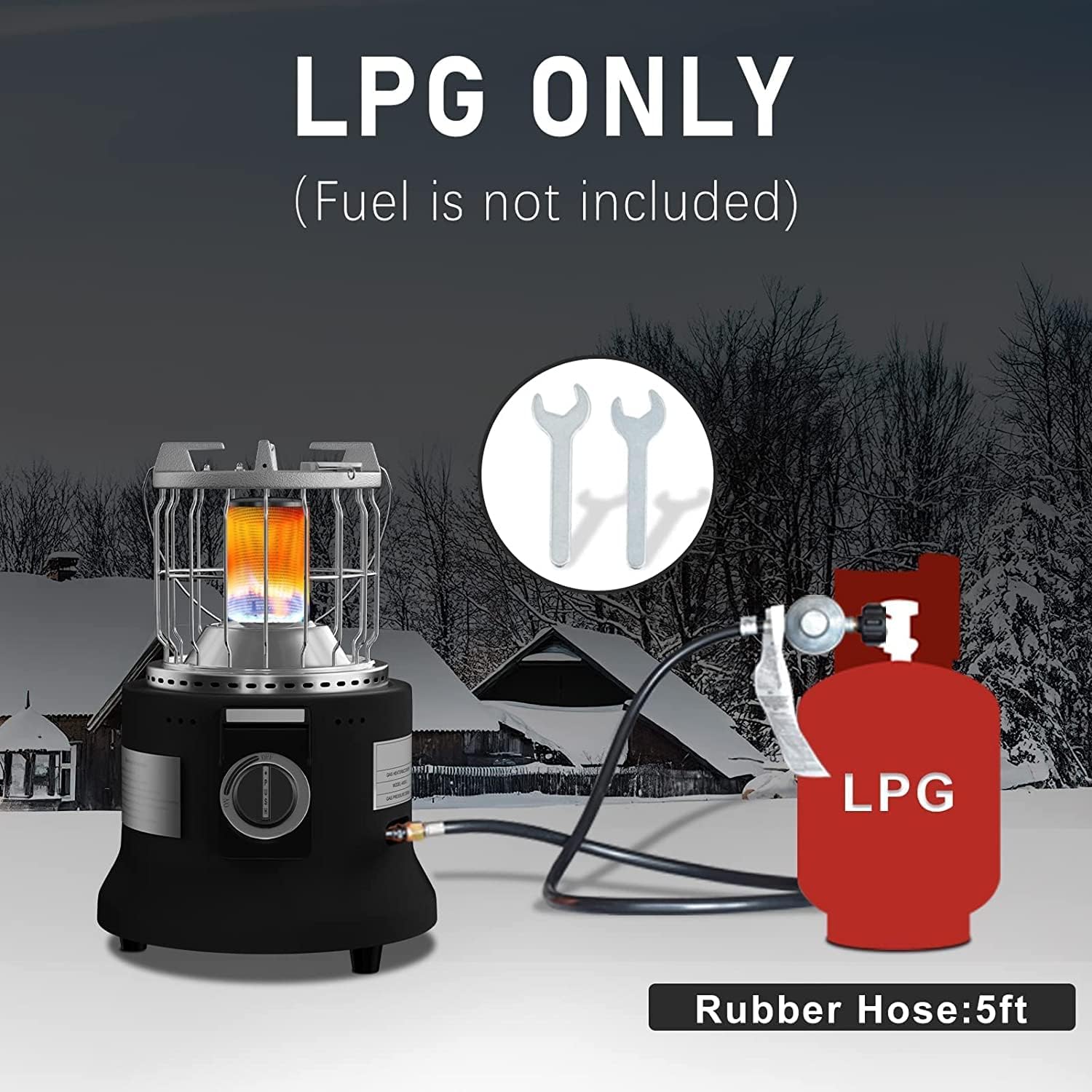 Buy SEEYANG Propane Heater, 2-in-1 Camping Portable LP Gas Heater&Stove with 5FT Propane Hose ...