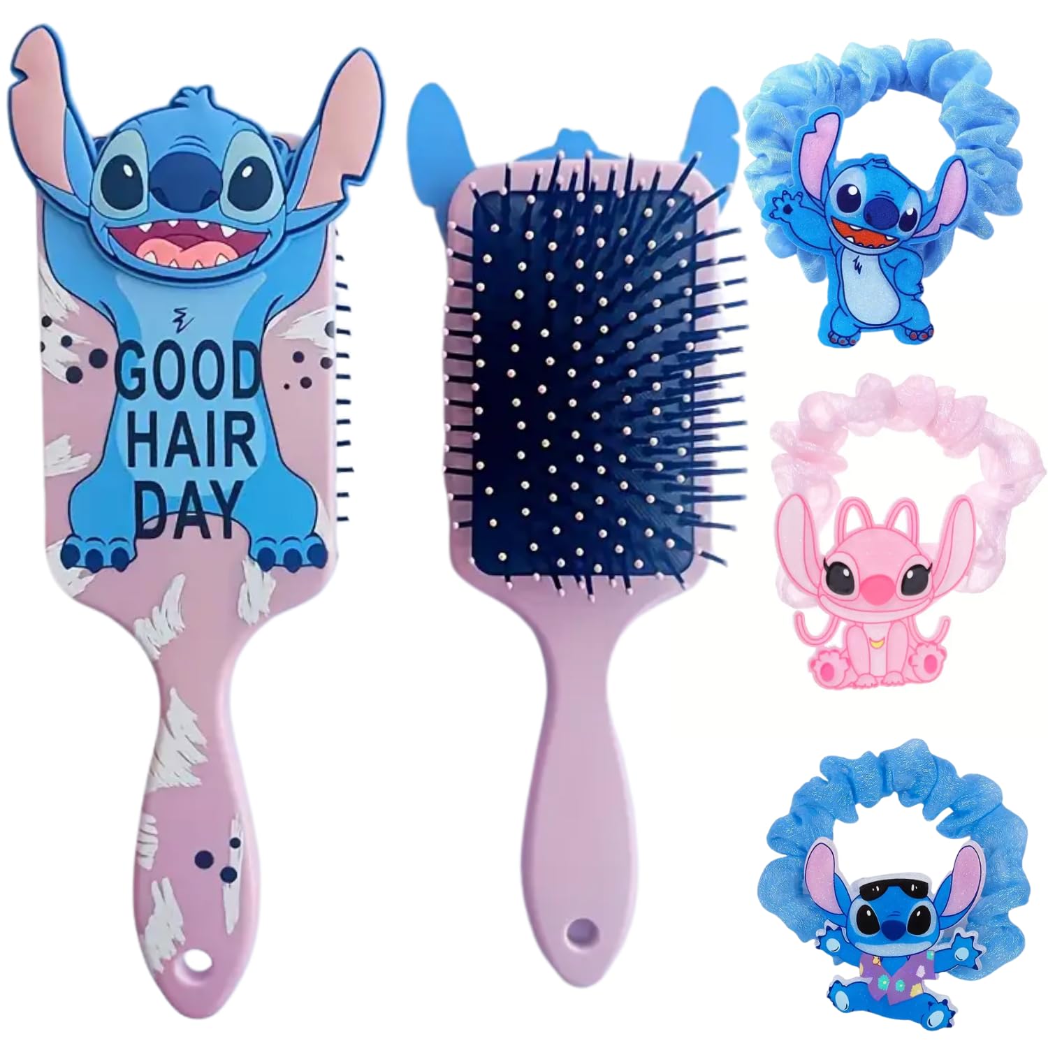 Amazon.com : Cute Hair Brush, Cartoon Hair Brushes & 3 Scrunchies ...