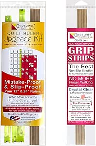 Amazon.com: Guidelines4Quilting Quilt Ruler Upgrade Kit and Grip Strips ...