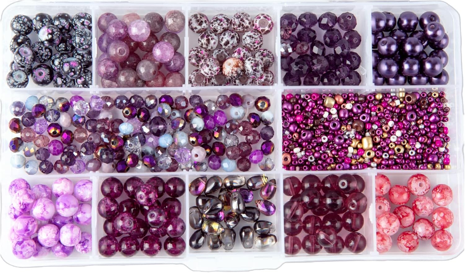 Amazon.com: Crystal Glass Bead Kit - 1000pcs Assorted Beads for Jewelry ...