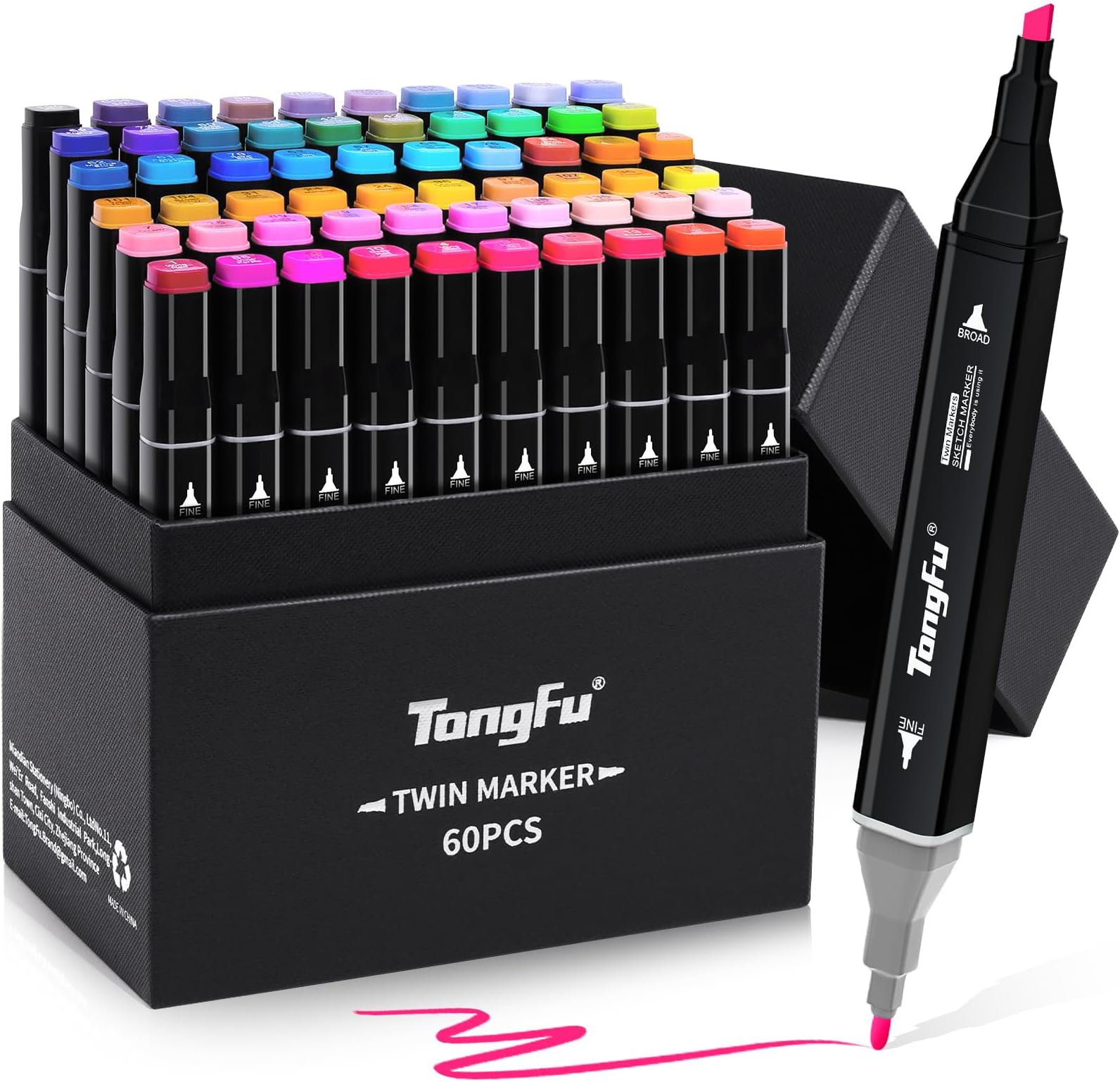 Amazon.com : Alcohol Markers set 80 colors,Dual Tip Alcohol Markers ...