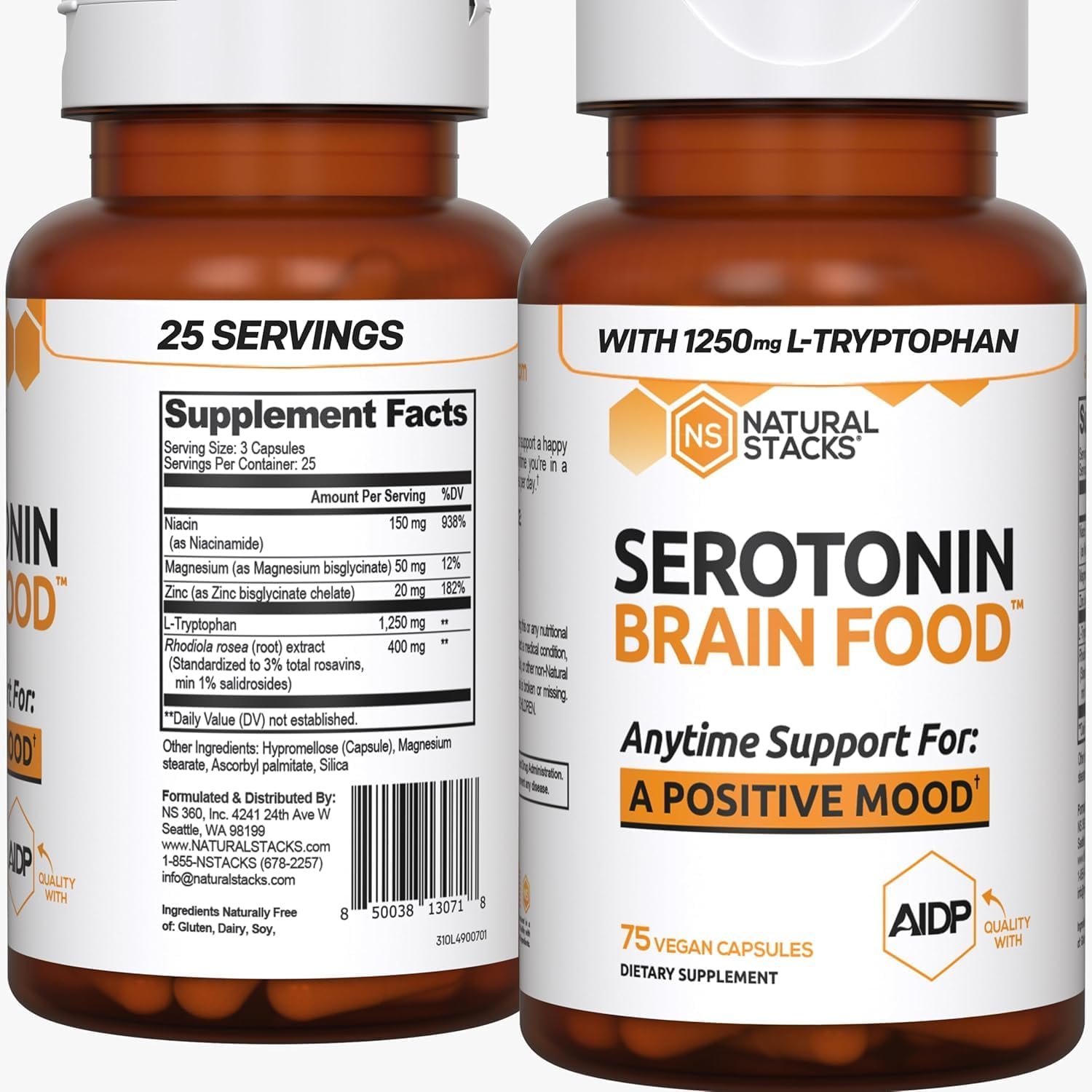 Amazon.com: NATURAL STACKS Serotonin Brain Food w/L-Tryptophan ...