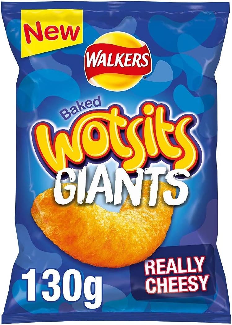 Walkers Crisps Wotsits Cheesy Giants 130g Snacks Baked, not Fried ...