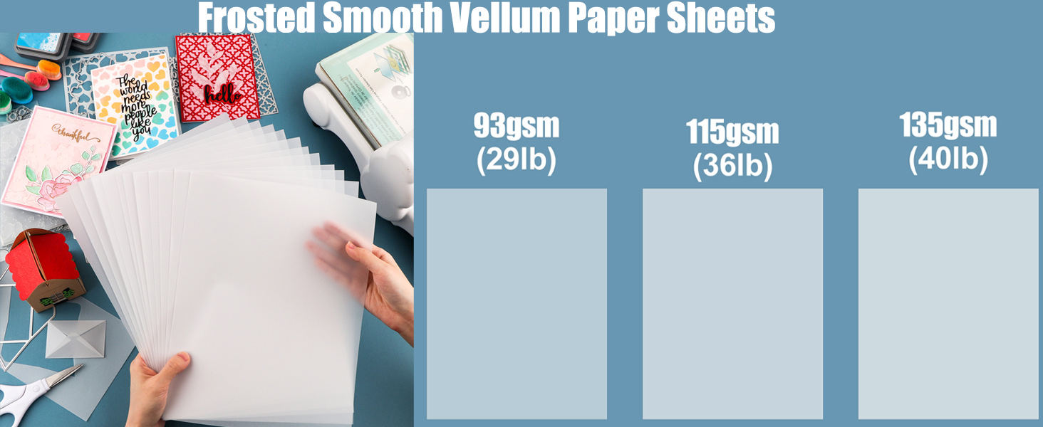 30Pcs Heat Resistant Translucent Tracing Paper Colored Frosted Smooth ...