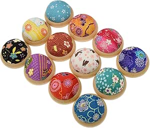 Amazon.com: We-buys Floral Hemisphere Pin Cushion Wood Base Needle ...