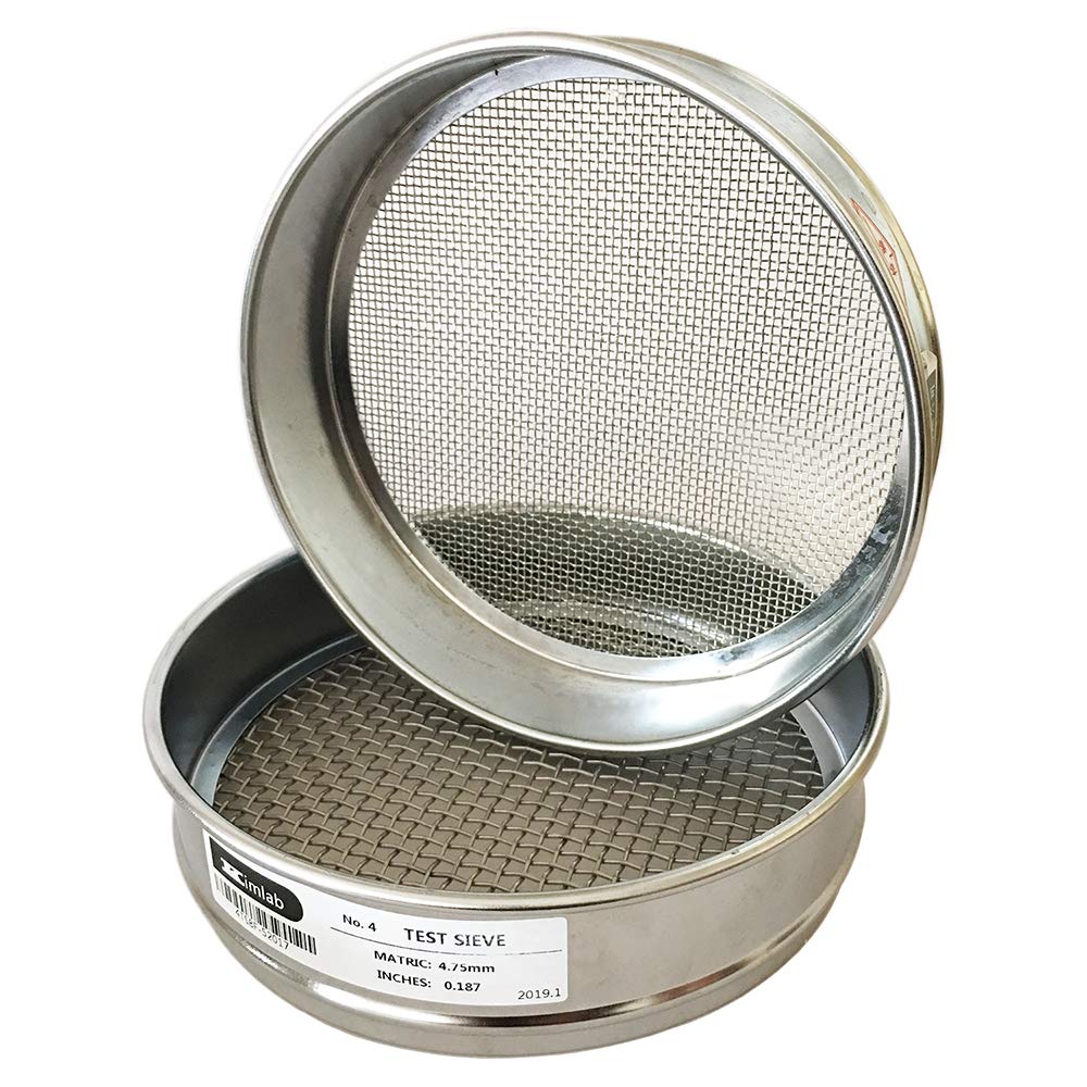 KimLab Economy Test Sieve 5 4mm Mesh Size 304 Stainless Steel Wire
