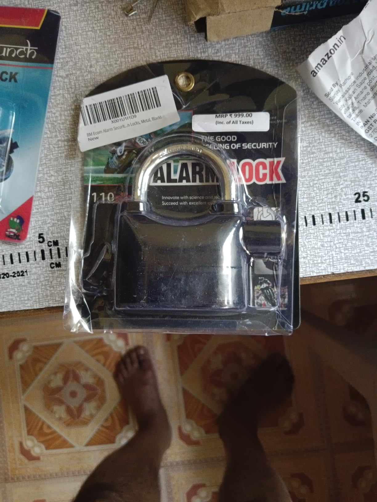 BM Ecom Alarm Security Lock with Motion Sensor Siren and 3 Keys ...