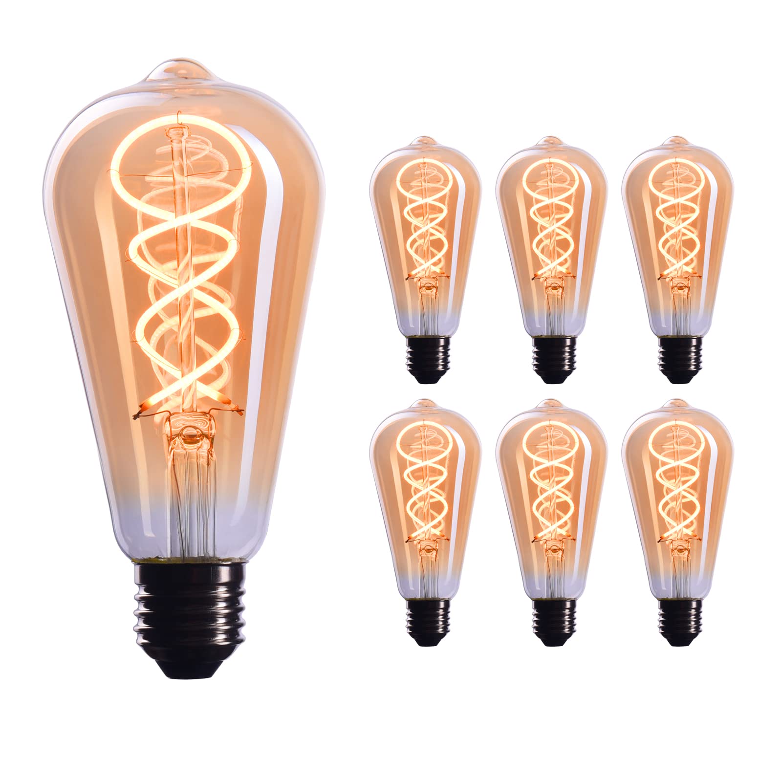 CROWN LED 6X Edison Light Bulb E26 Base Dimmable Incandescent Bulbs ...