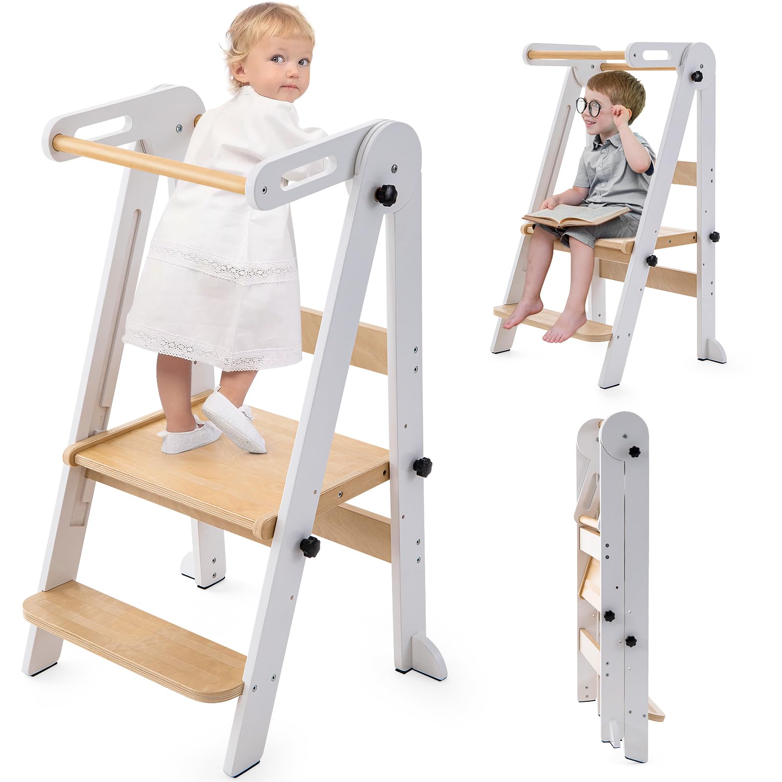 Amazon.com: Foldable Toddler Tower, Kitchen Stool Helper, Standing ...
