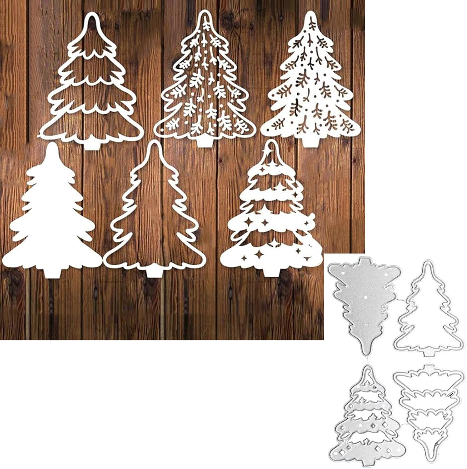 Amazon.com: hinana 4pcs/Set Christmas Tree Metal Die Cuts,Merry ...