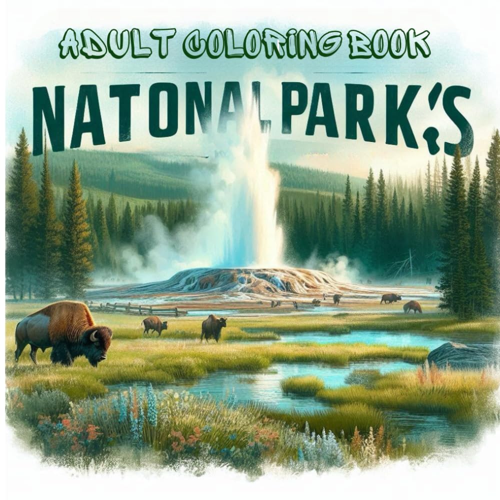 Amazon.com: America's National Parks Adult Coloring Book: Stress Relief ...