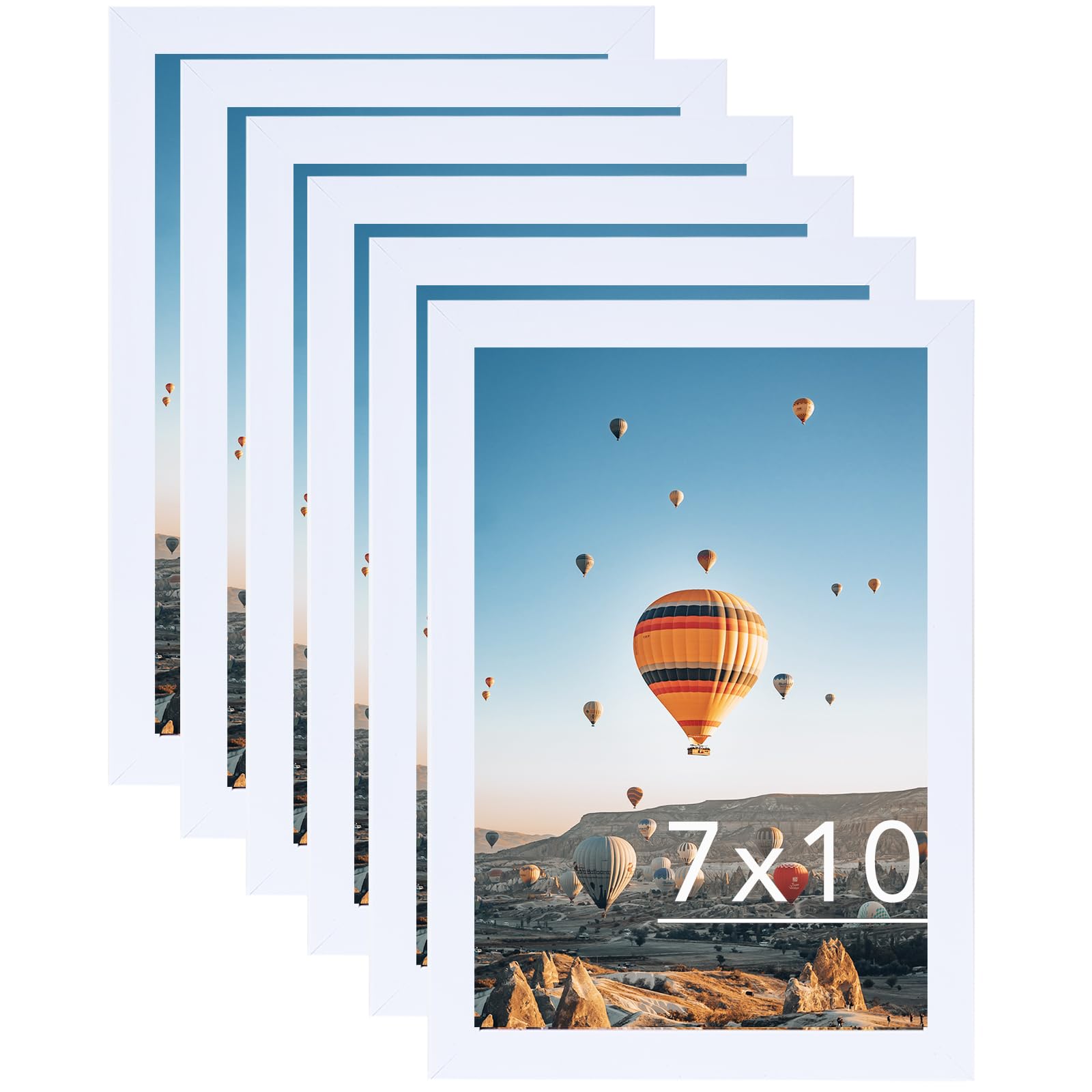 Amazon.com - JCJMY 7x10 Picture Frame Set of 6 White for Wall Hanging ...
