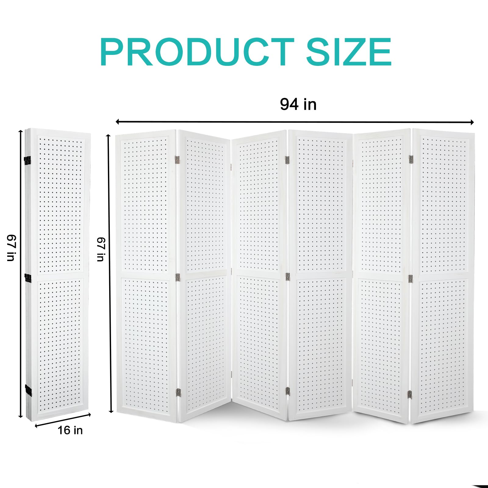 Snapklik.com : Babion 6 Panel Pegboard Display, Peg Board Room Divider ...