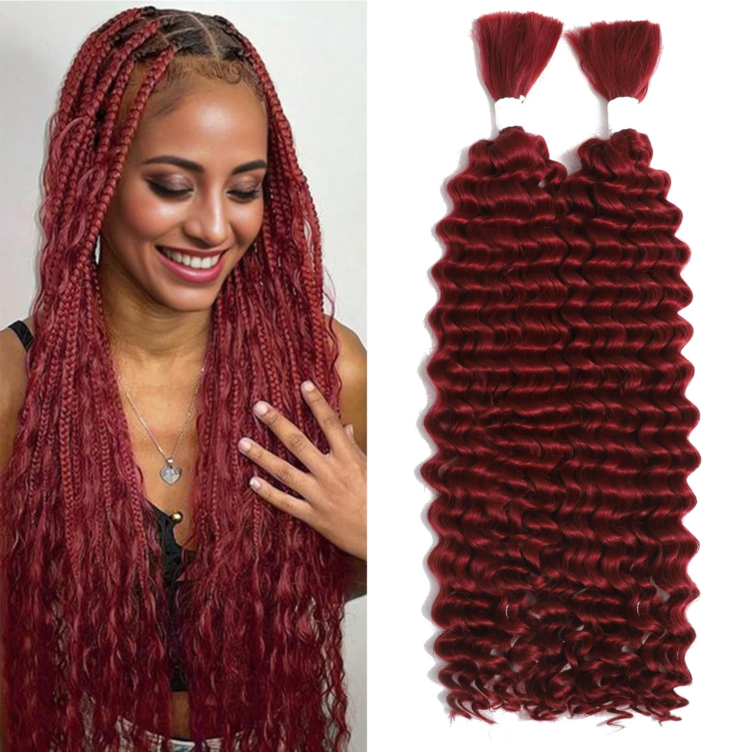 Amazon.com : XACIPUZ Human Braiding Hair for Boho Braids 2Bundles 160g ...
