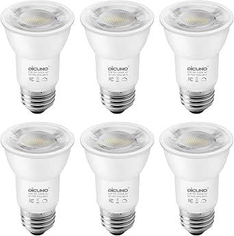DiCUNO PAR16 LED Bulb Dimmable, 5W Long Neck Spotlight Bulb, 500Lumen, 40° Beam Angle, Daylight ...