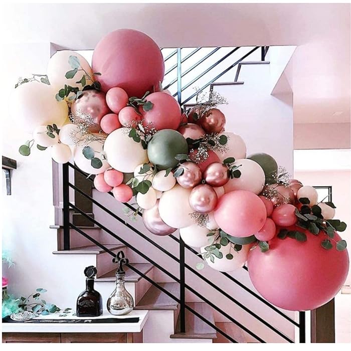 Buy AM ANNA Tea Party Balloons,Floral Balloon Arch Rose Red Balloon ...