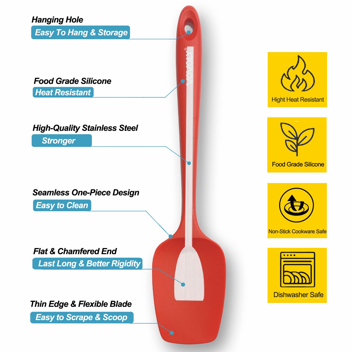 Snapklik.com : Silicone Spatula Set, High Heat Resistan Rubber Spoon ...