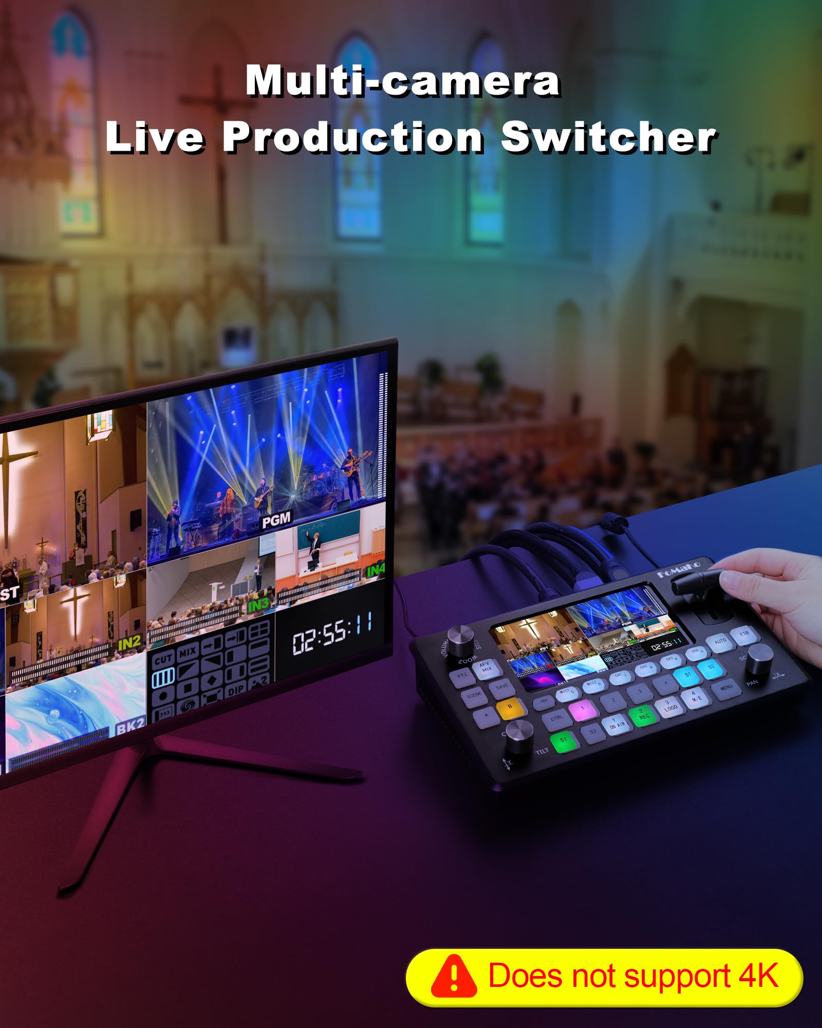 Snapklik.com : FoMaKo Video Mixer Switcher 5.5 Inch FHD LCD Screen 4 ...