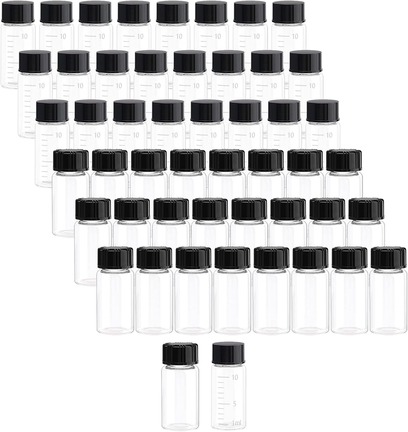 Amazon.com: Csfglassbottles Pack of 50 10ml Clear Glass Bottles Vial ...