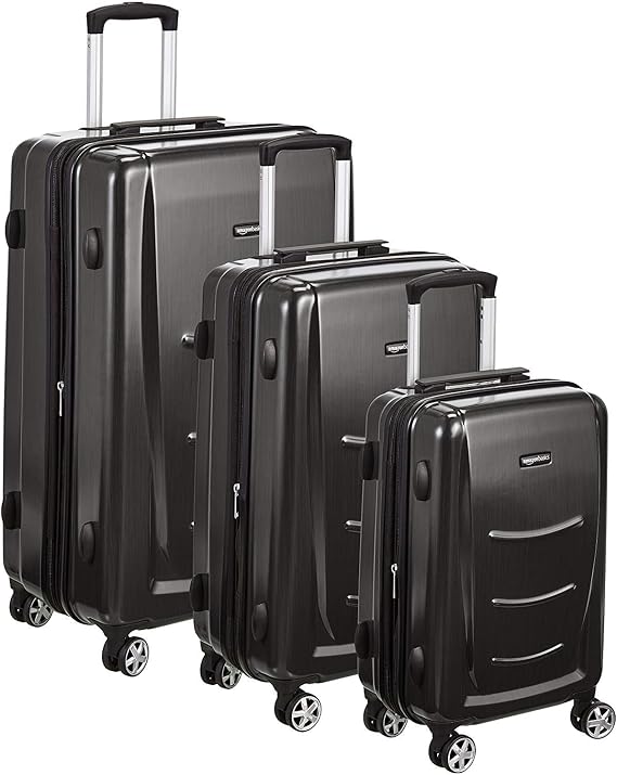 Amazon.com | Amazon Basics 3 Piece Hard Shell Luggage Spinner Suitcase ...