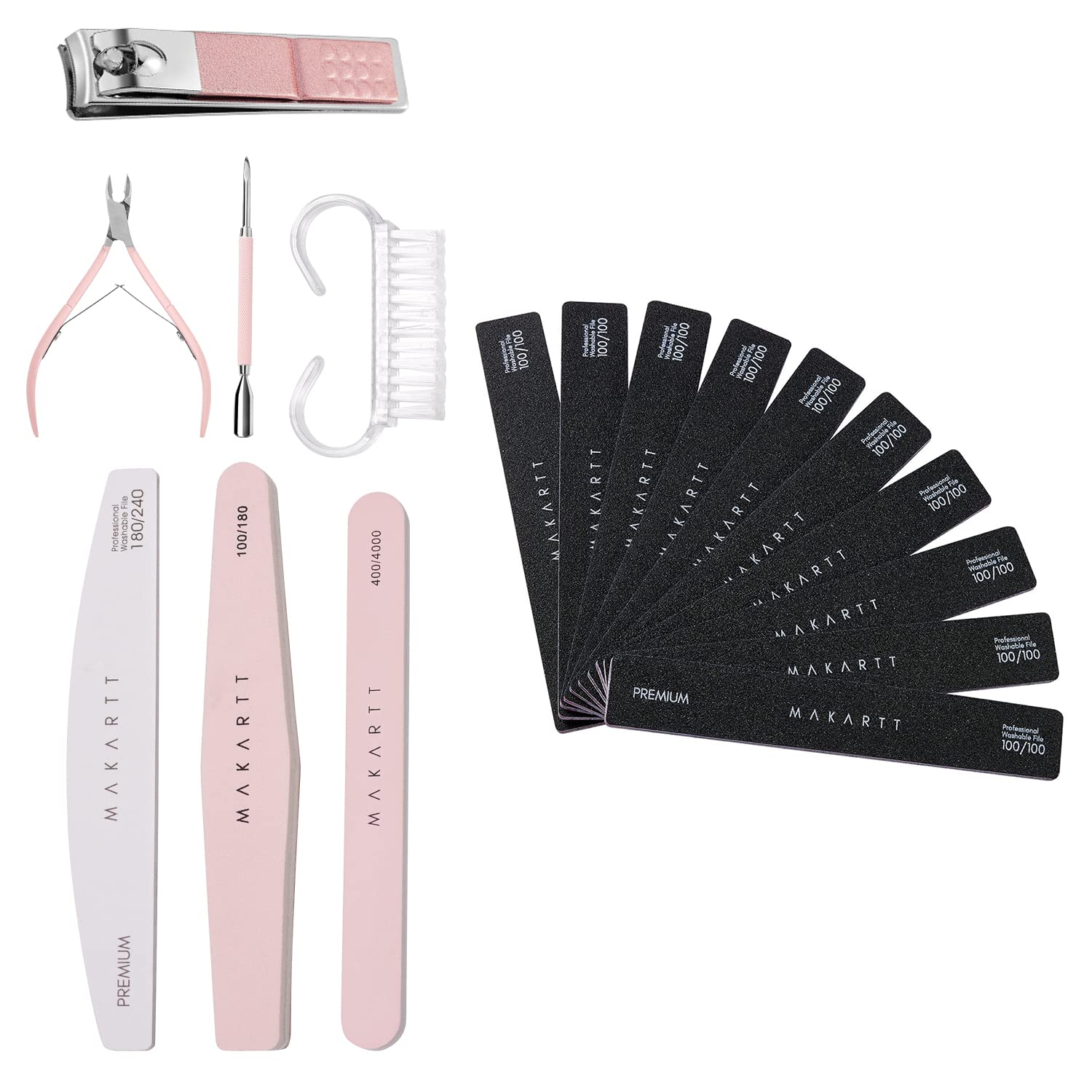 Amazon.com : Makartt Nail File 100 100 Grit Emery Boards for Nails ...