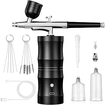 Amazon.com: Airbrush Kit with Compressor Portable Airbrush Kit 48PSI ...