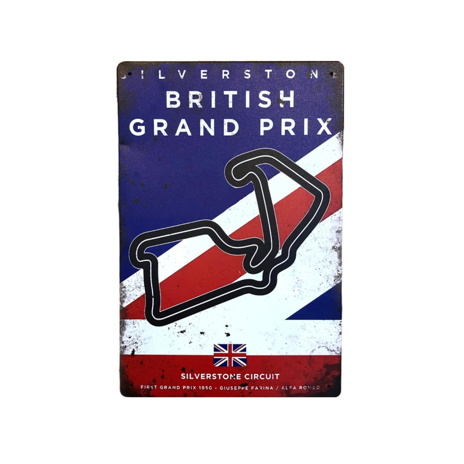 British Grand Prix Vintage Metal Sign, F1 Retro Wall Art Decoration ...