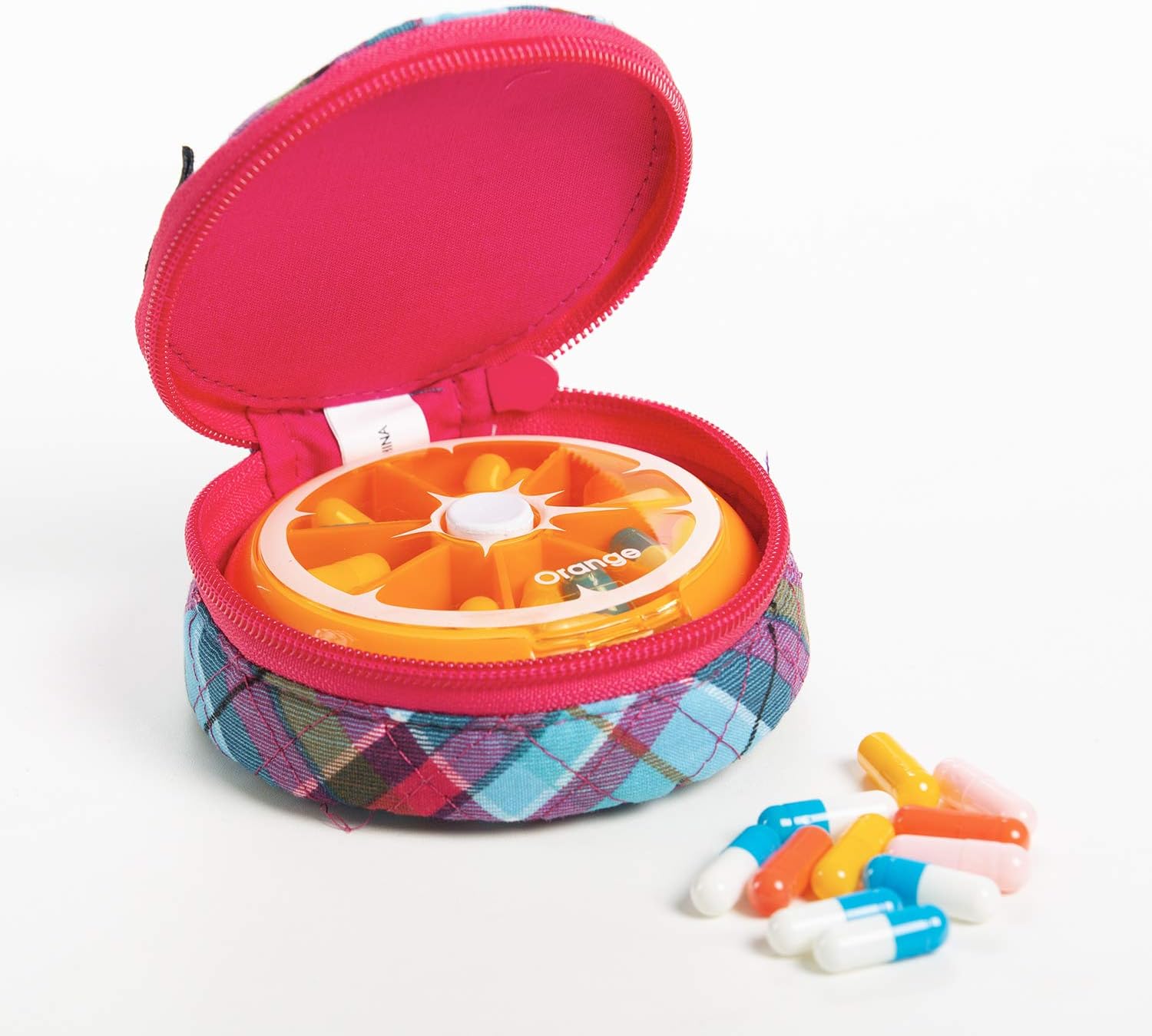 Amazon.com: Weekly Pill Organizer Box, Round Cute Pill Case Daily Once ...