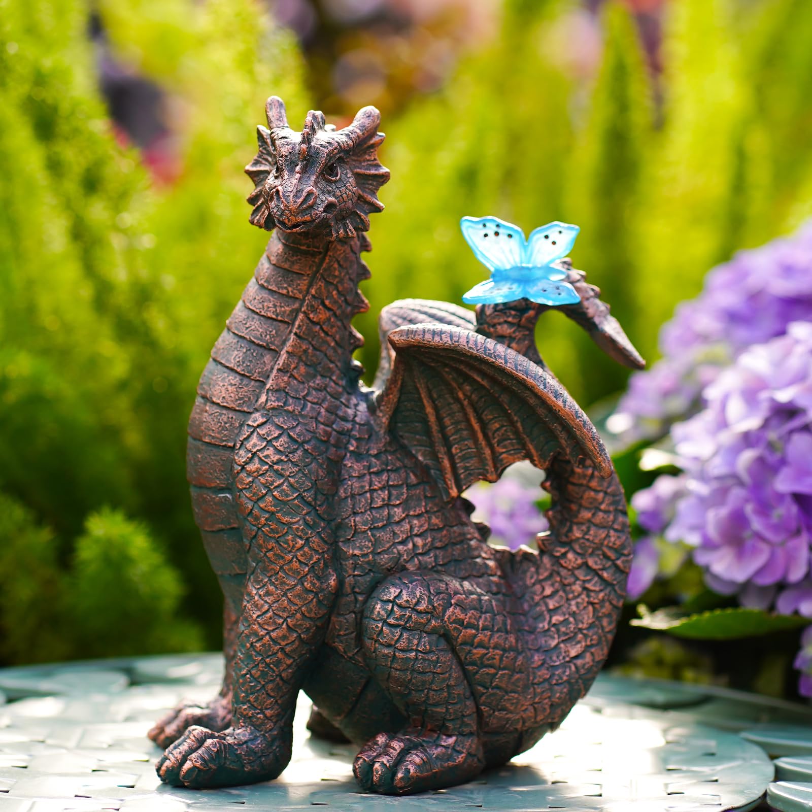 Garden Decor Solar Dragon Statues: Outdoor Sculptures with Glowing ...