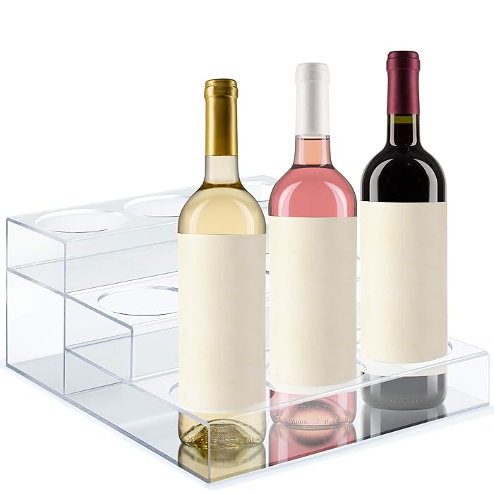 Buy Acrylic Clear Wine Bottle Holder & Coffee Syrup Rack, 3 Tier Syrup ...