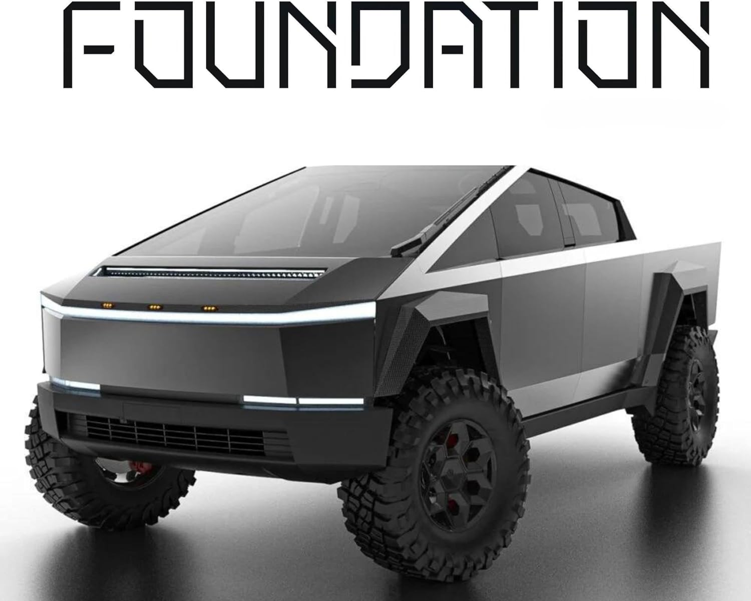 Amazon.com: Tesla Cybertruck Foundation Stickers, 8 inch 2-Piece Set ...