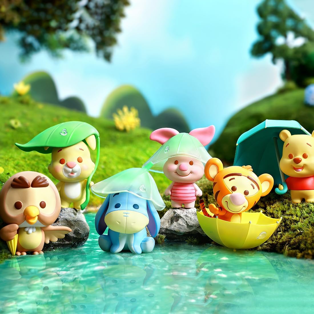 Amazon.com: MINISO Winnie-The-Pooh Collection Rainy Season Figure Model ...