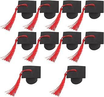 Amazon.com: SEWACC 10pcs Bachelor Caps with Tassels Small Black ...