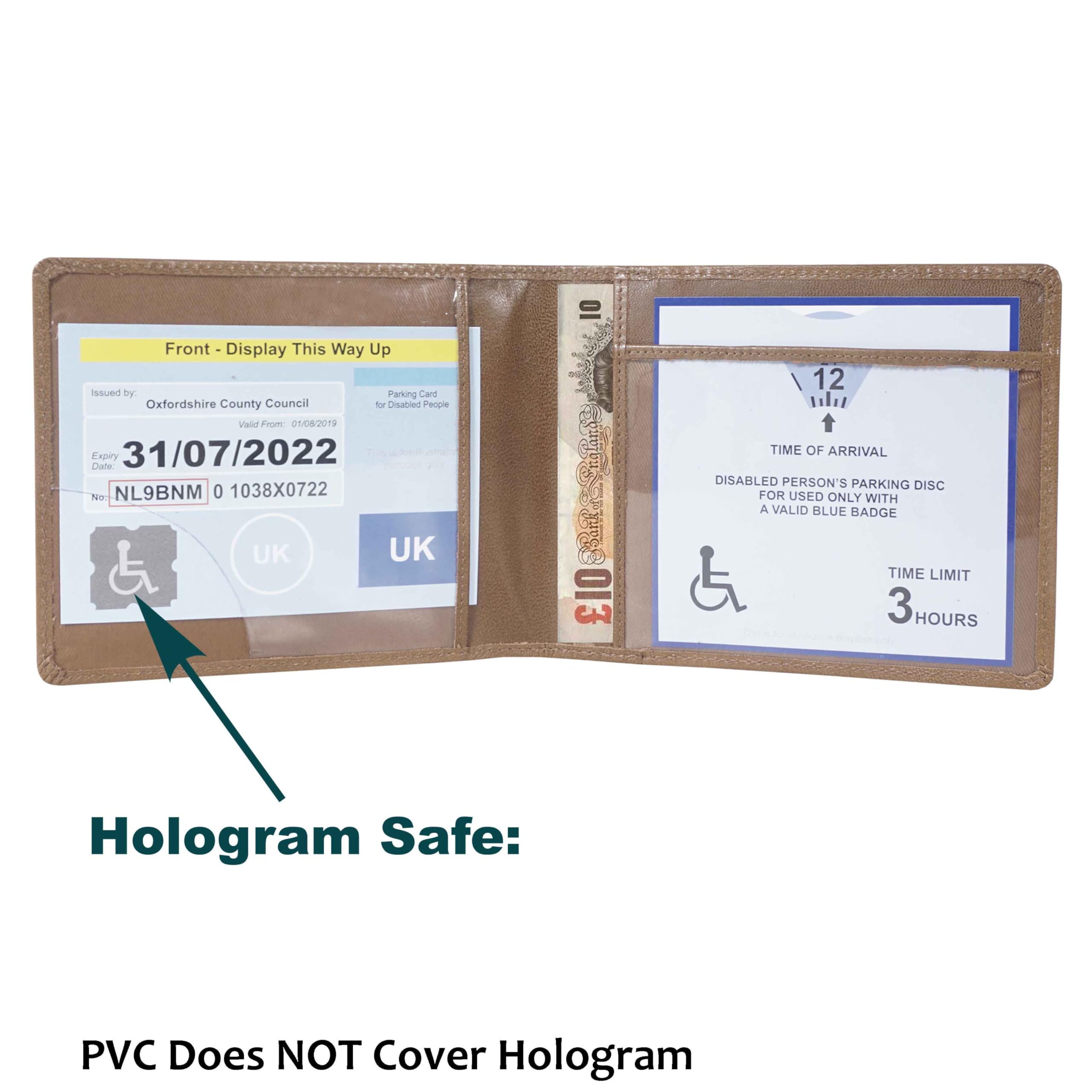 RHB Genuine Leather Disabled Blue Badge Holder with Timer Wallet ...