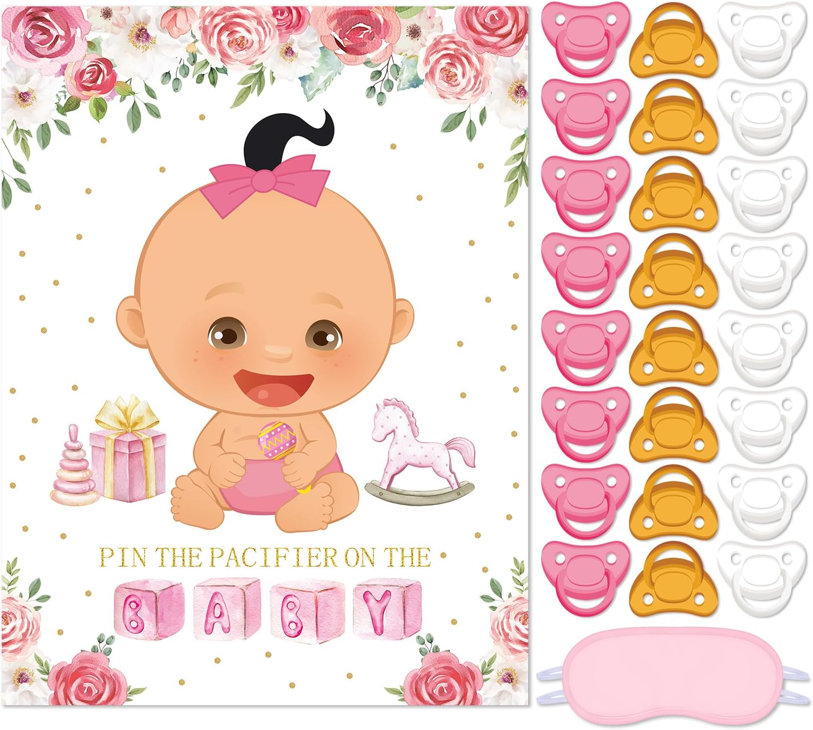 Amazon.com: Lineshading 9 Pcs Baby Shower Game Supplies for Blindfold ...