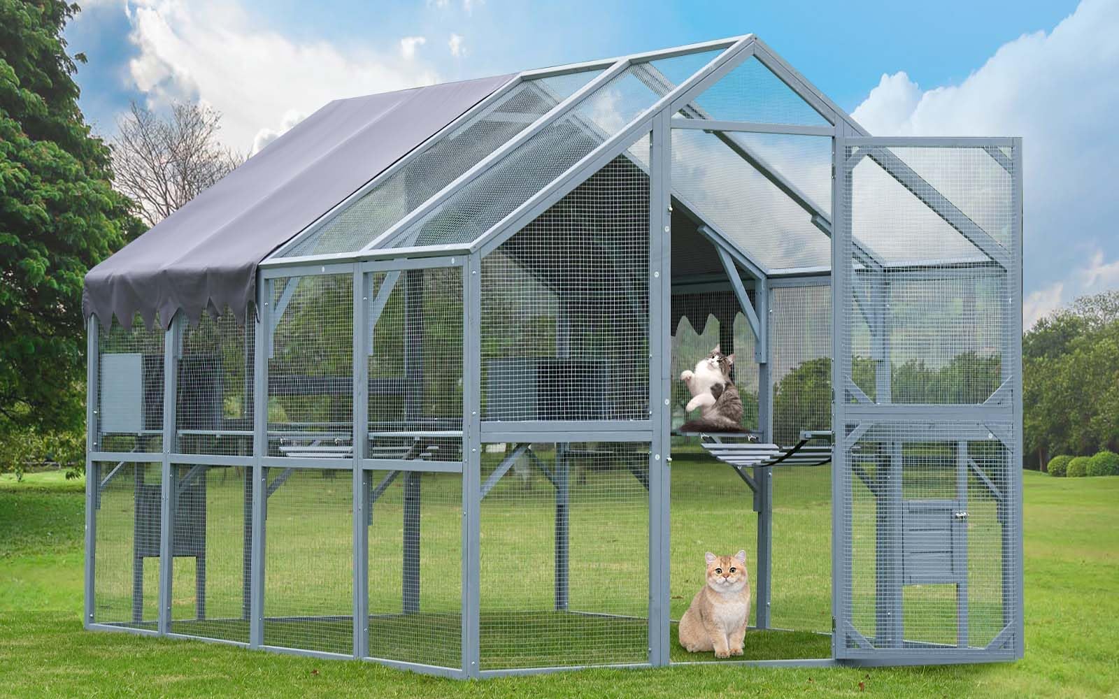 Amazon.com : Lyromix 9.25Ft Catio Outdoor Cat Enclosure, Large Walk in ...