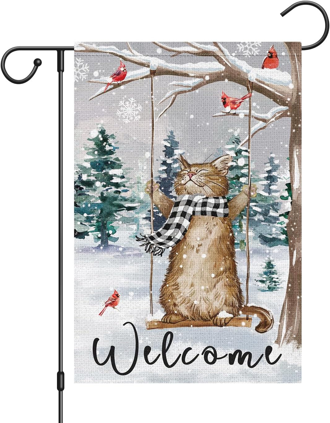 Amazon.com : Winter Garden Flag Garden Flag Christmas Holiday Farmhouse ...