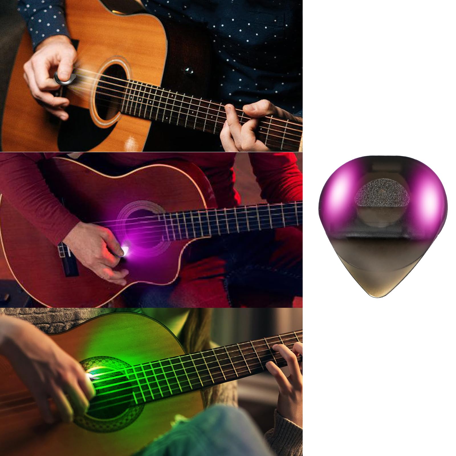 Amazon.com: Auto LED Glowing Guitar Picks - Light up Guitar Pick, for ...