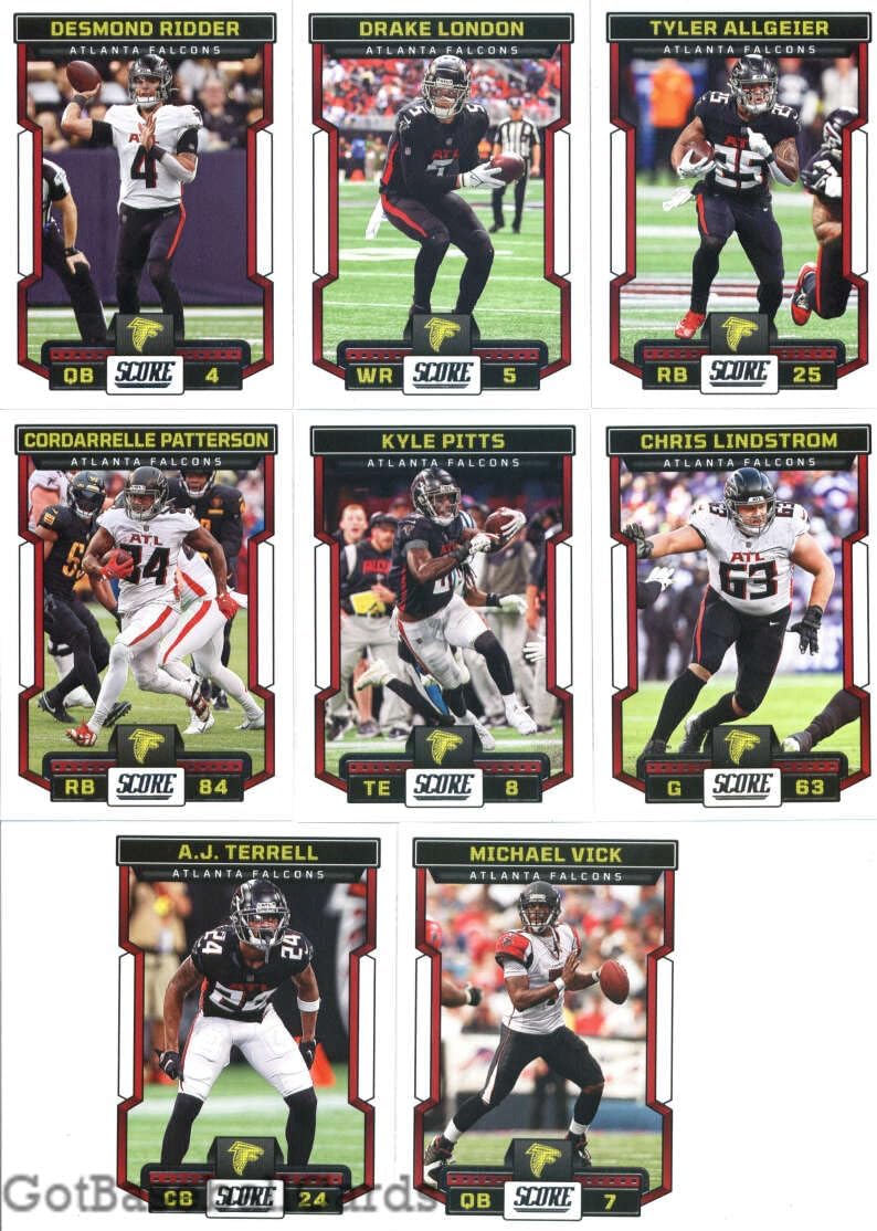 Amazon.com: 2023 Score Veteran Atlanta Falcons Team Set of 8 Cards ...