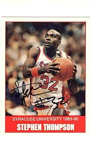 Stephen Thompson Hand Signed 1989 Syracuse Basketball Card Amazing ...