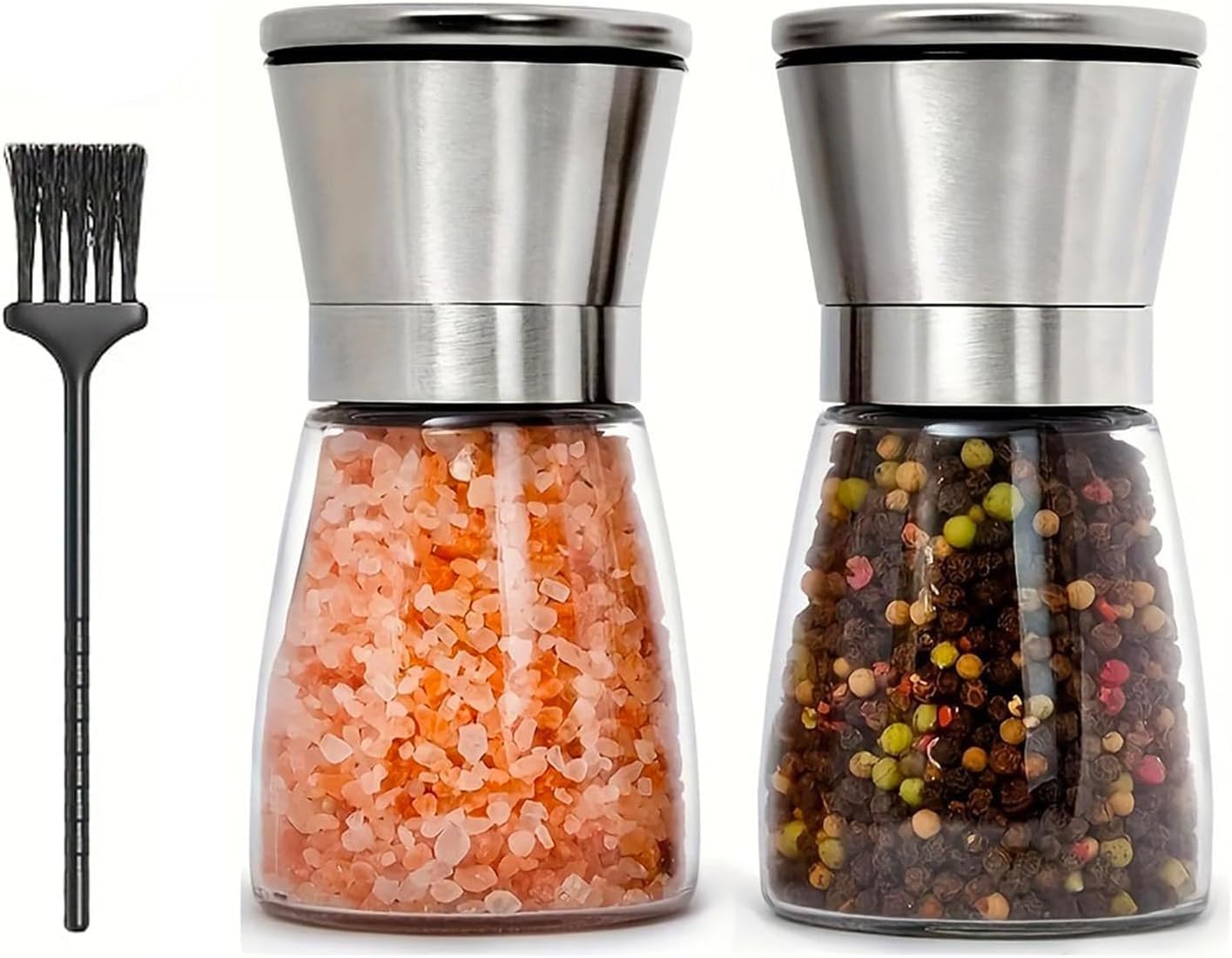 Amazon.com: Pepper Grinder Salt Grinder, Stainless Steel Pepper Mill w ...