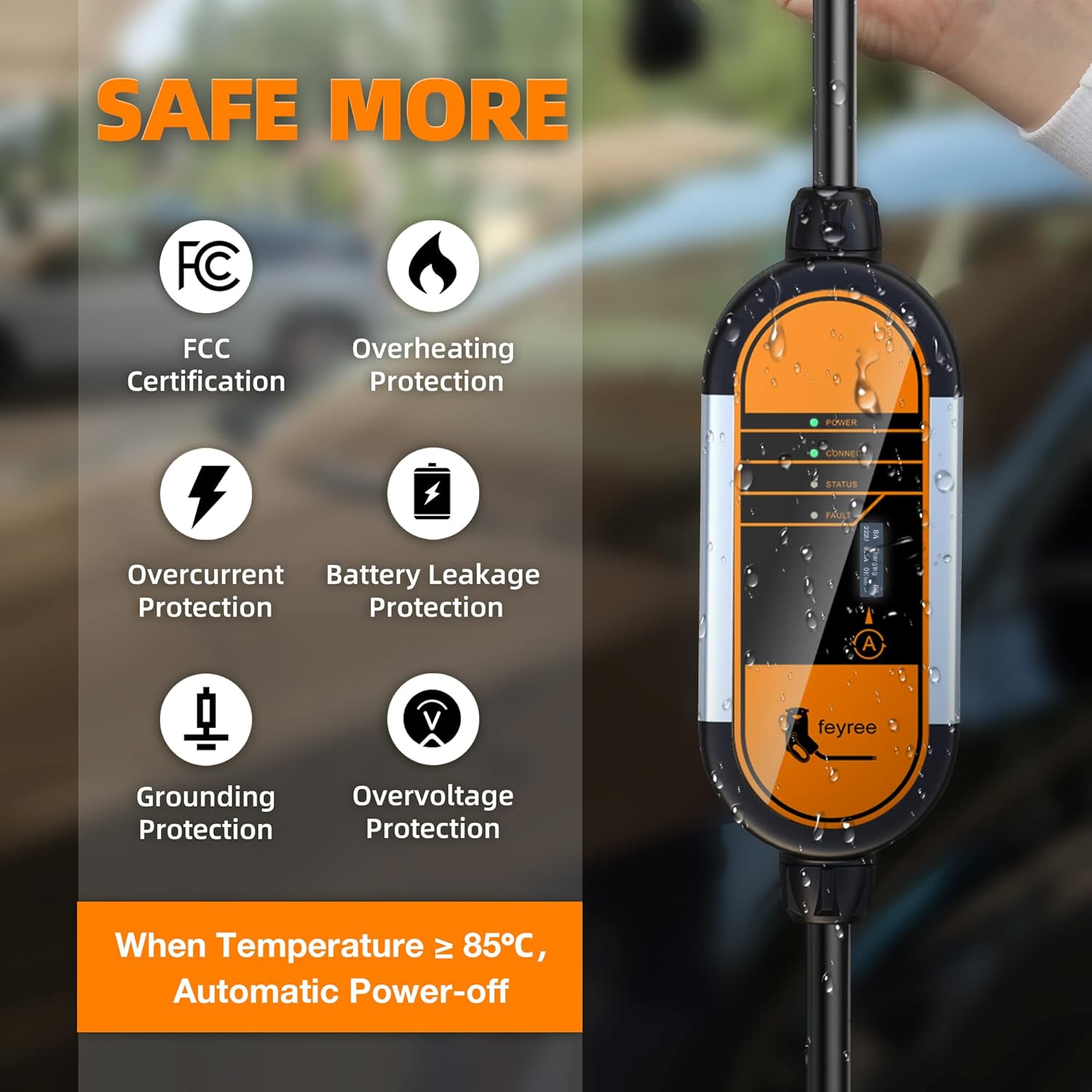 Buy Level 2 Portable EV Charger 16 Amp, 110-240V Home Electric Vehicle ...