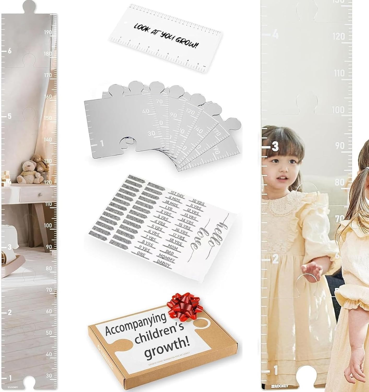 Amazon.com: Growth Chart Mirror, Puzzle Mirror Growth Chart, Growth ...