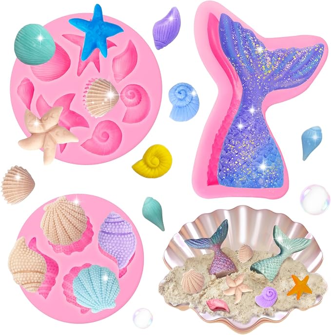 Amazon.com: 3 Pcs Marine Theme Silicone Molds, Fondant Cake Mold ...