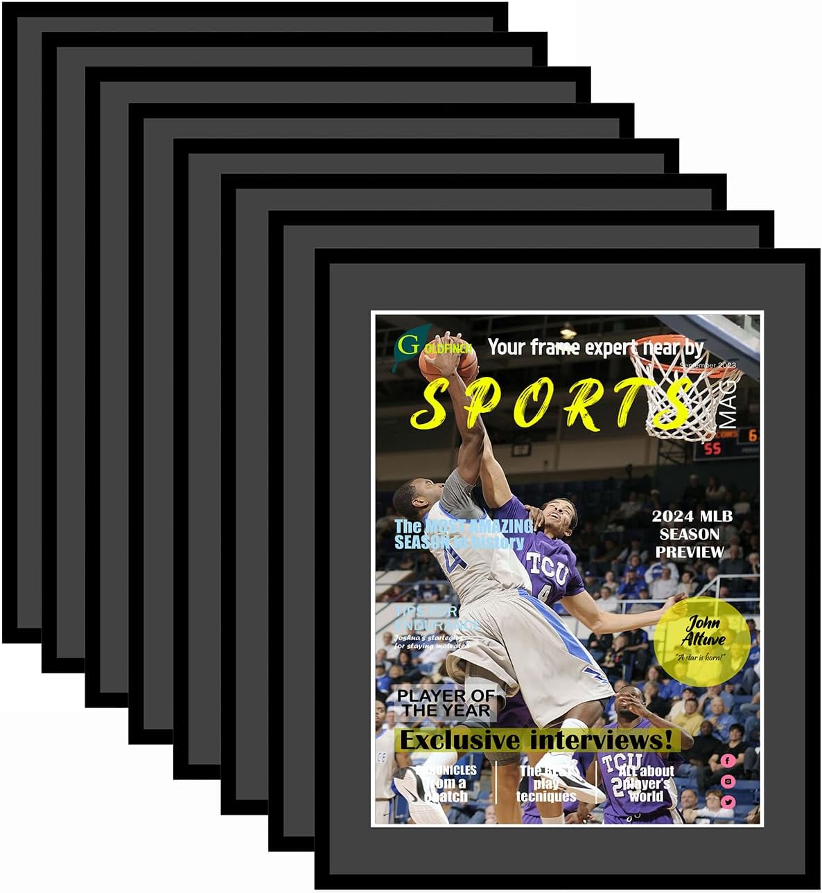 Amazon.com - Goldfinch 8 Packs Sports Magazine Frames Displays ...