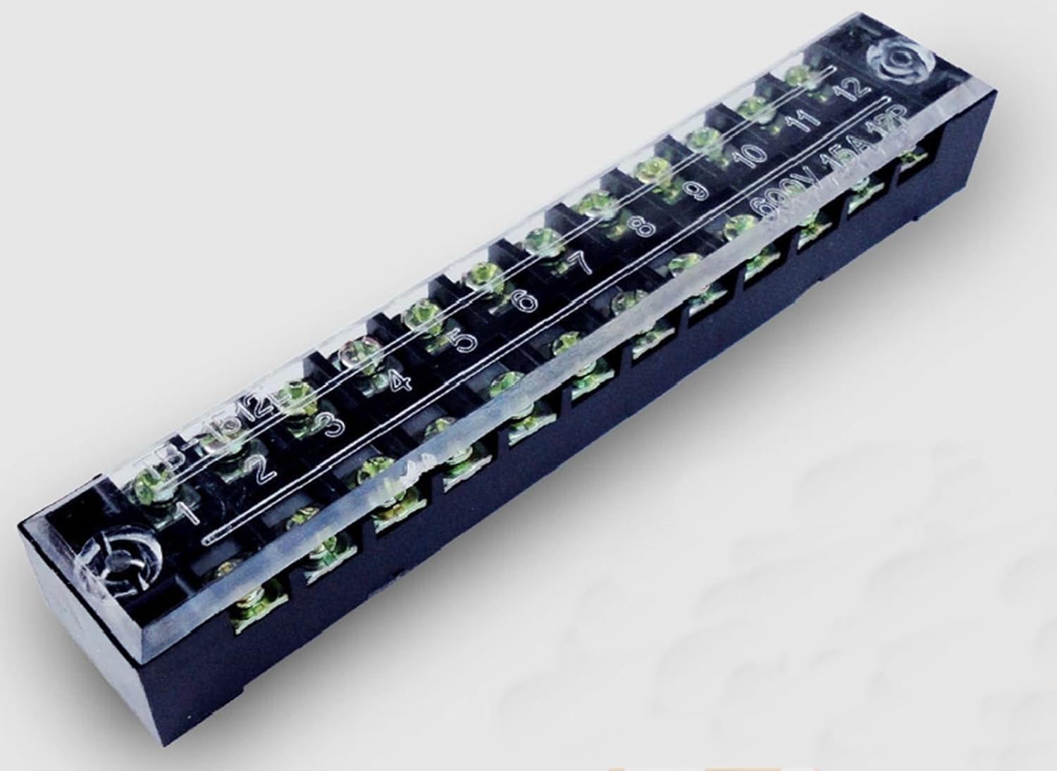 Amazon.com: 3pcs 600V 15A 12 Positions 2 Rows Barrier Terminal Wiring ...